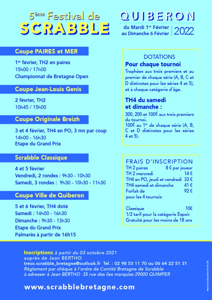 QUIBERON 2022 | Scrabble Bretagne